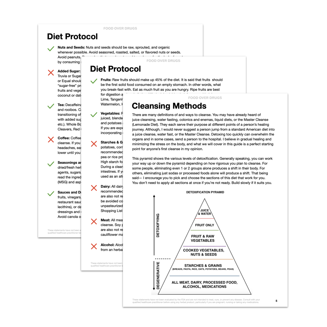 Detox Protocol e-Booklet – Food Over Drugs